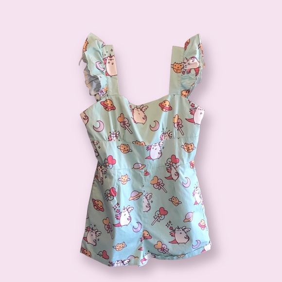Pusheen | Pants & Jumpsuits | Pusheen Sarsparilly Ruffled Romper | Poshmark